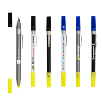 Double Exposure Highlighter + Ballpoint Pen - Drimark